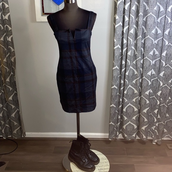 Zumiez | Dresses | Zumiez Luna Chix Blue Plaid Vwire Tank Dress | Poshmark